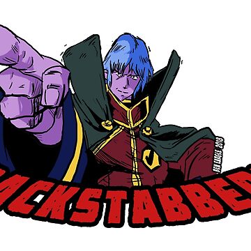 "Backstabber!" Sticker for Sale by Ben Eargle | Redbubble