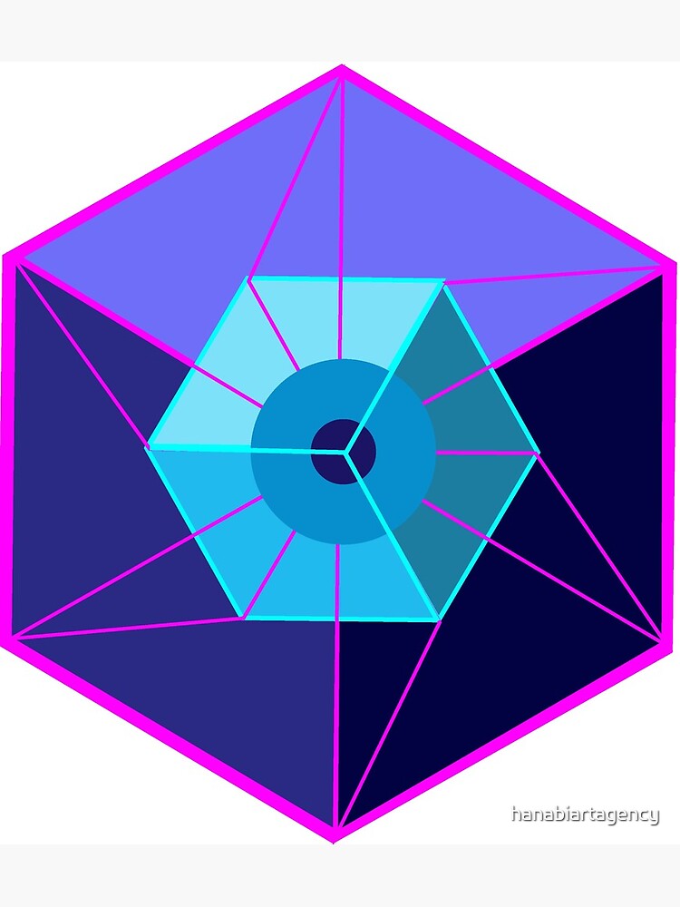 Tesseract (4D Hypercube) Premium Matte Vertical Poster