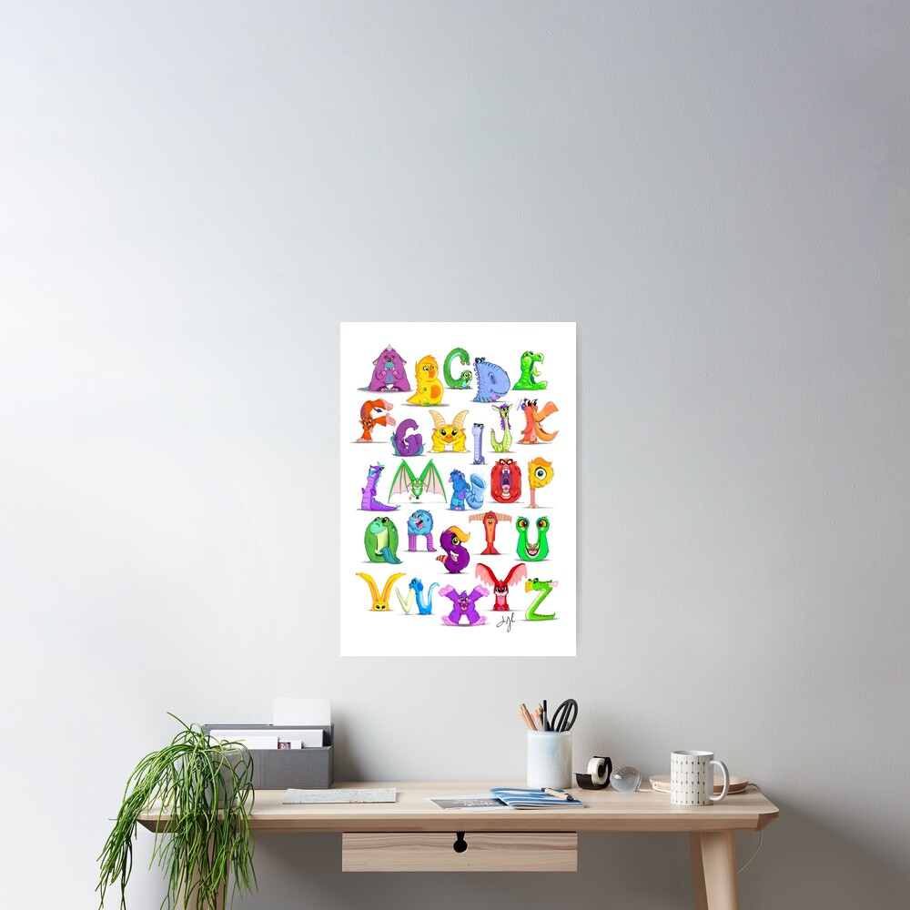 "Monster Alphabet" Poster for Sale by optionjoe | Redbubble