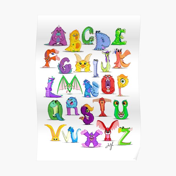 "Monster Alphabet" Poster for Sale by optionjoe | Redbubble