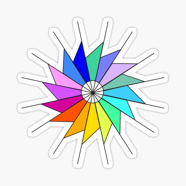 "multicolored pinwheel" Sticker by CREATINERY | Redbubble