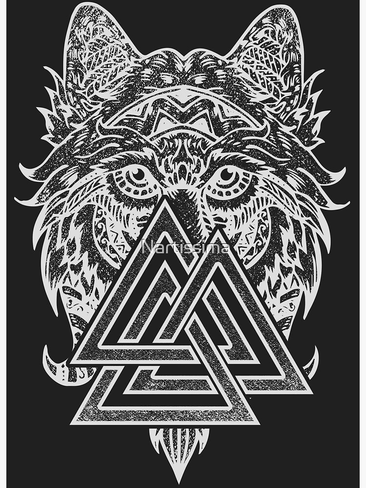 "Valknut Symbol and wolf" Poster for Sale by Nartissima | Redbubble