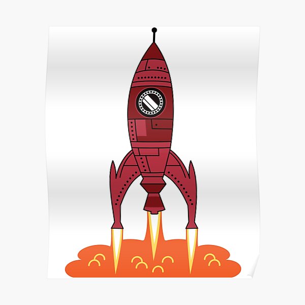 "Retro Rocket Space Ship Blast Off" Poster by Maljonic | Redbubble
