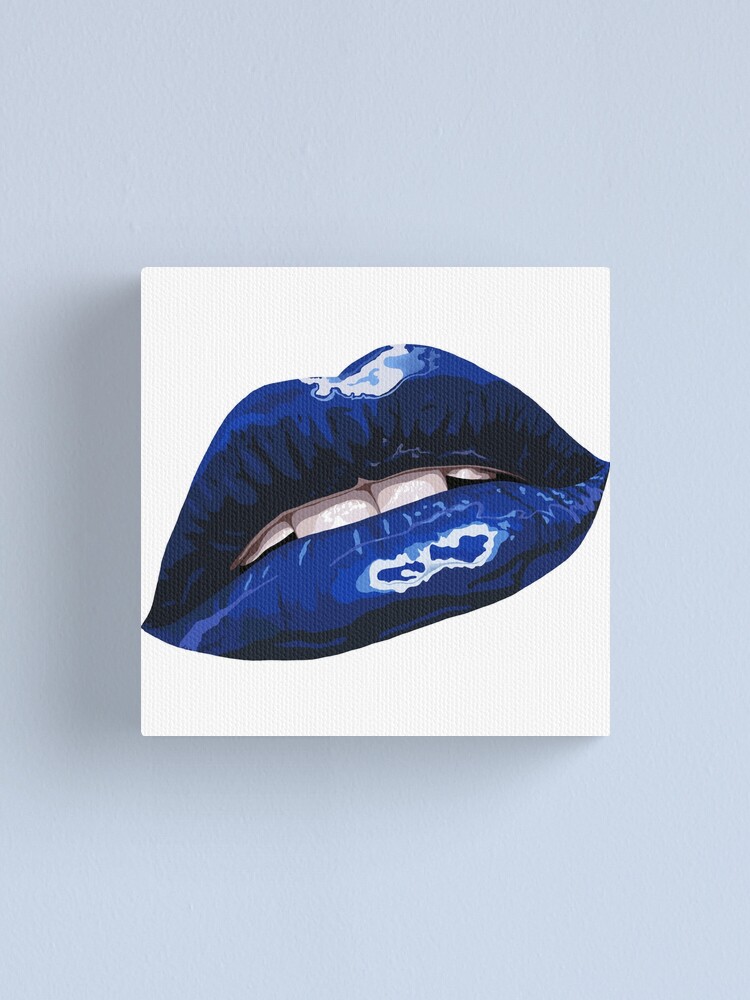 "Blue Layered Graphic Lips" Canvas Print for Sale by SarahsArt1 | Redbubble