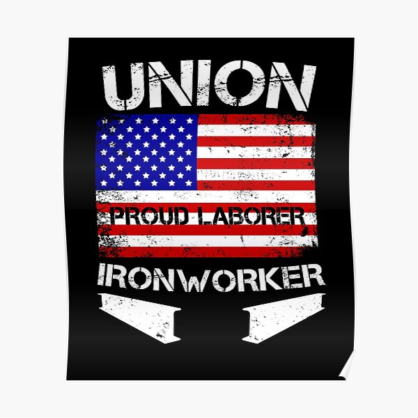 "Union Strong Proud Ironworker Work USA United States Pride Flag ...