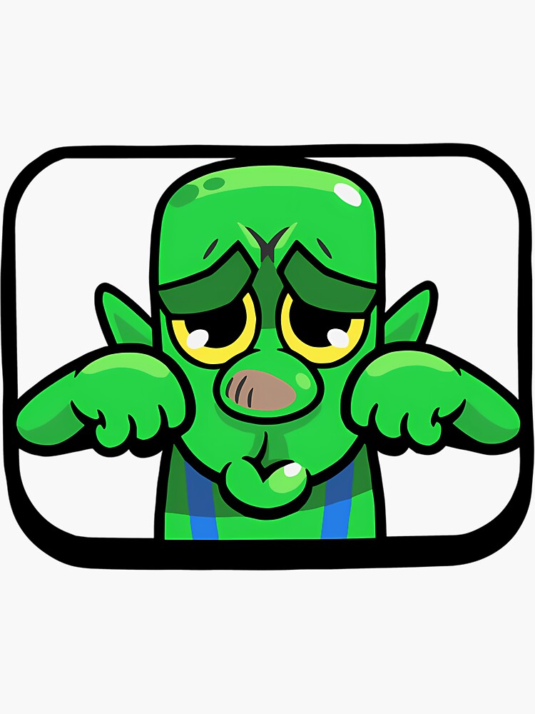 " Golbin Crying Emote Boohoo Clash Royal Golbin Meme" Sticker for Sale ...