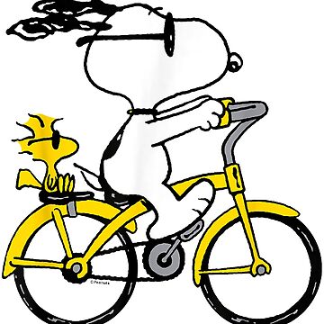 "Peanuts - Snoopy Woodstock Riding Bike" Sticker for Sale by ...