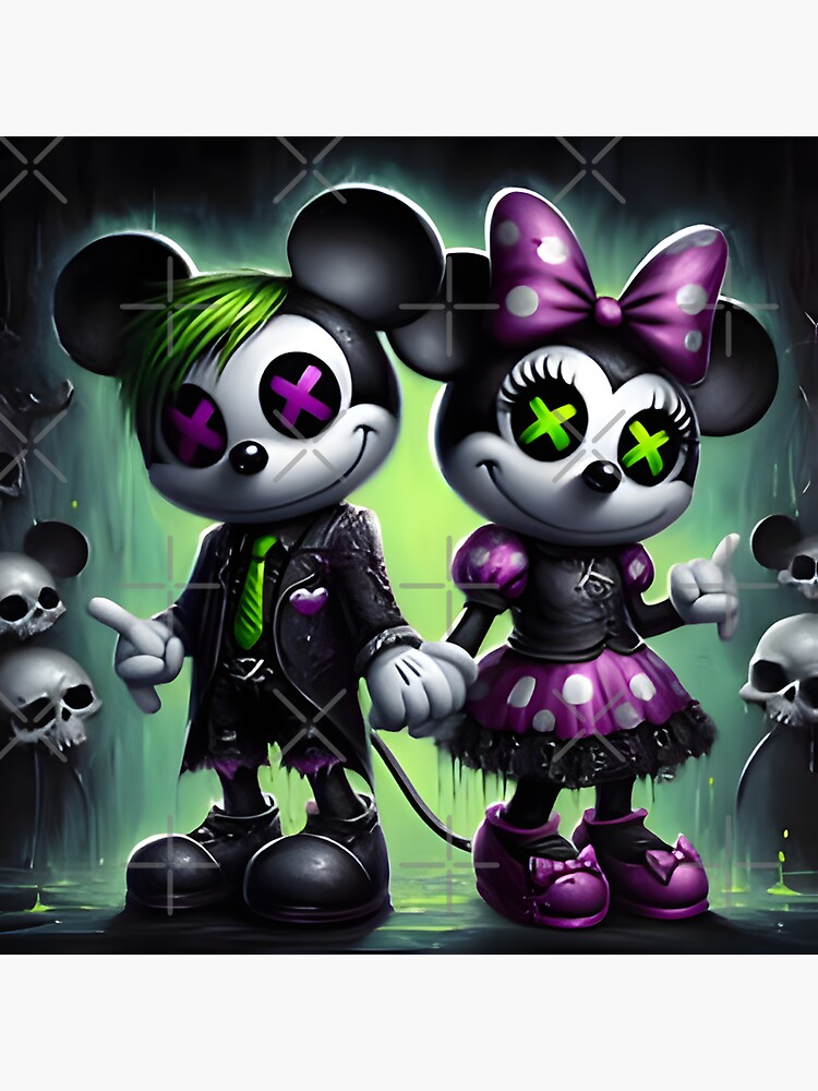 "Dark Whimsy – Gothic Cartoon Couple" Sticker for Sale by LMLStewArt ...