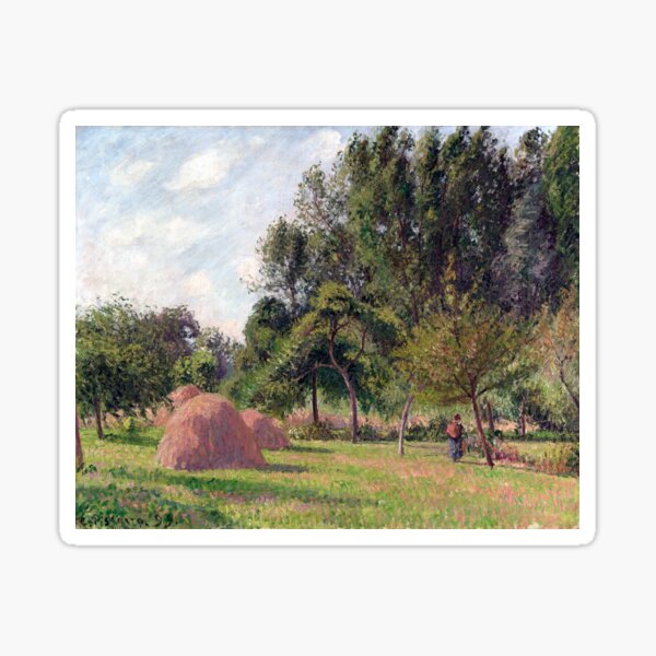 "Camille Pissarro Haystacks, Morning, Éragny" Sticker for Sale by ...