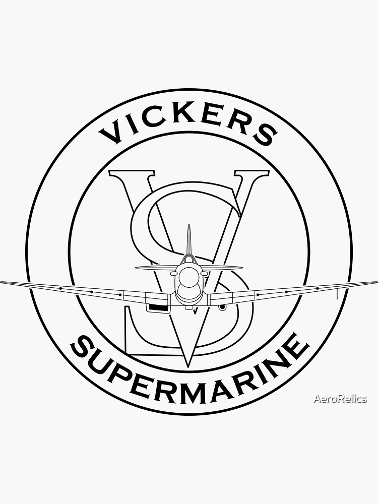"Spitfire Vickers Supermarine logo" Sticker for Sale by AeroRelics ...