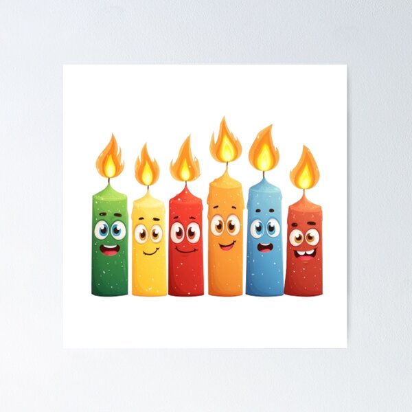 "Party Candles" Poster for Sale by AlexLineArt | Redbubble