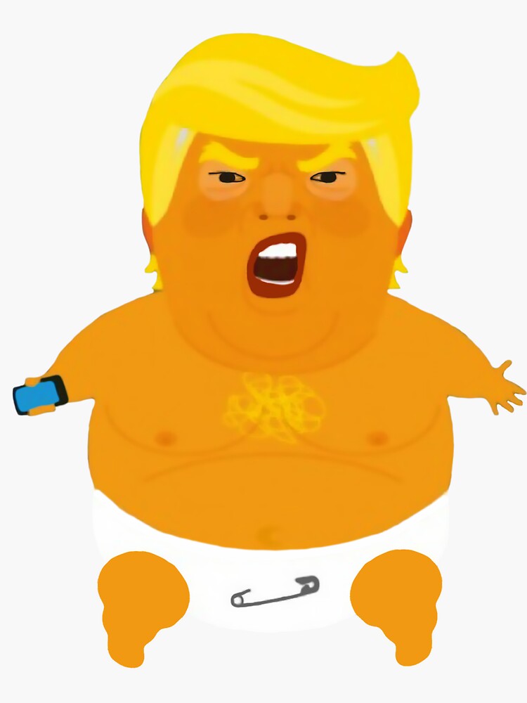 "Giant Inflatable Trump Baby " Sticker for Sale by TrainWreckTees ...