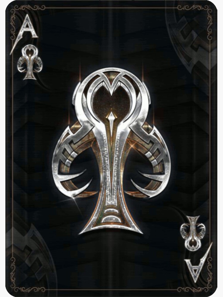"Silver Black Ace Card" Sticker for Sale by ClothingSimple | Redbubble