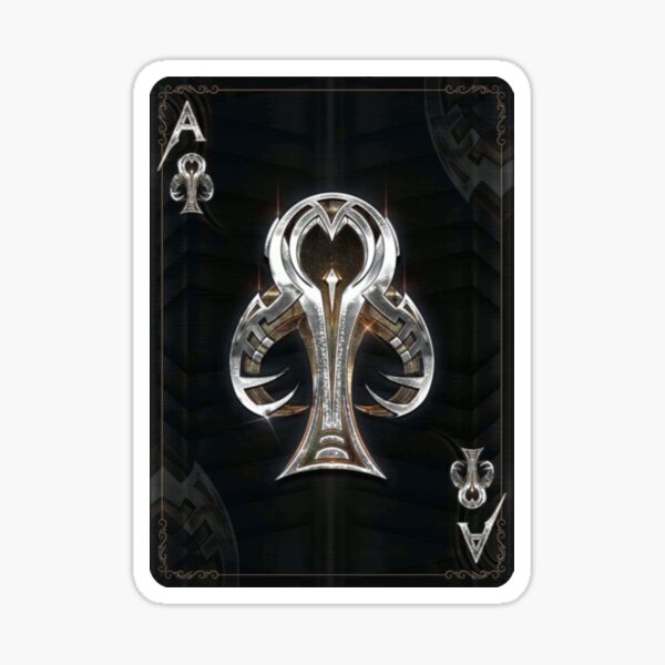 "Silver Black Ace Card" Sticker for Sale by ClothingSimple | Redbubble