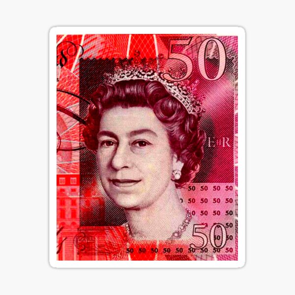 "ENGLISH 50 POUND NOTE" Sticker for Sale by planetterra | Redbubble