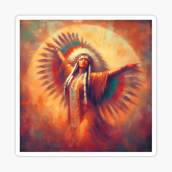 "Native American Woman Dance - She Dances " Sticker for Sale by ...