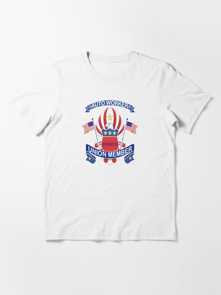 "Auto Worker Union Member American Flags Eagle" T-shirt for Sale by ...