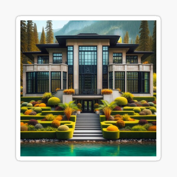 "Luxury Mansion Art" Sticker for Sale by arven-studio | Redbubble