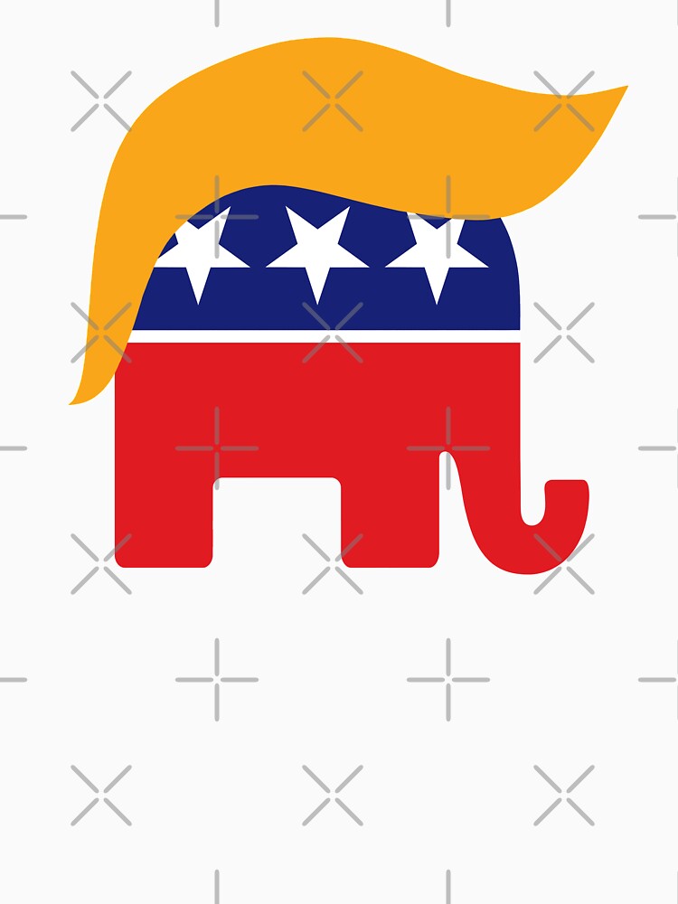 "Donald Trump GOP Republican Elephant Hair Logo" Classic T-Shirt for ...