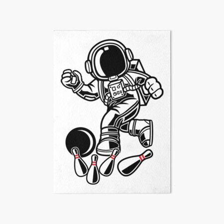 "Space Bowling! Astronaut Bowling Strike in Space" Art Board Print by ...