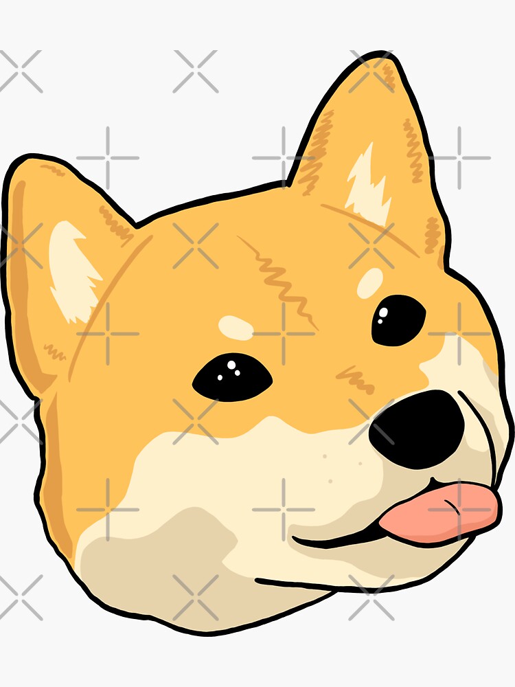"shiba inu mlem" Sticker for Sale by sivelobanova | Redbubble