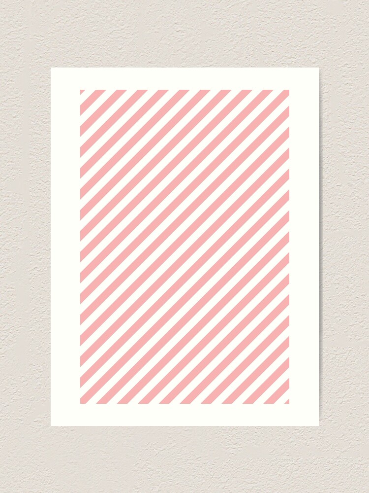 "Pink & White Diagonal Stripes" Art Print by newburyboutique | Redbubble