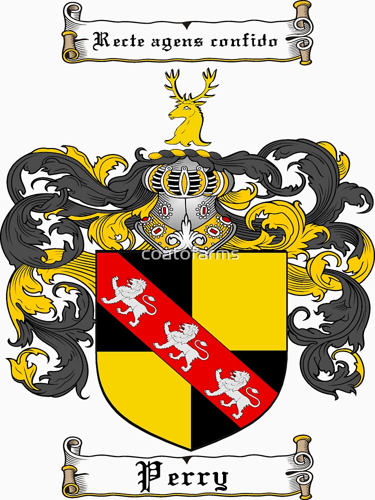 "Perry Family Crest / Perry Coat of Arms T-Shirt" T-shirt for Sale by ...