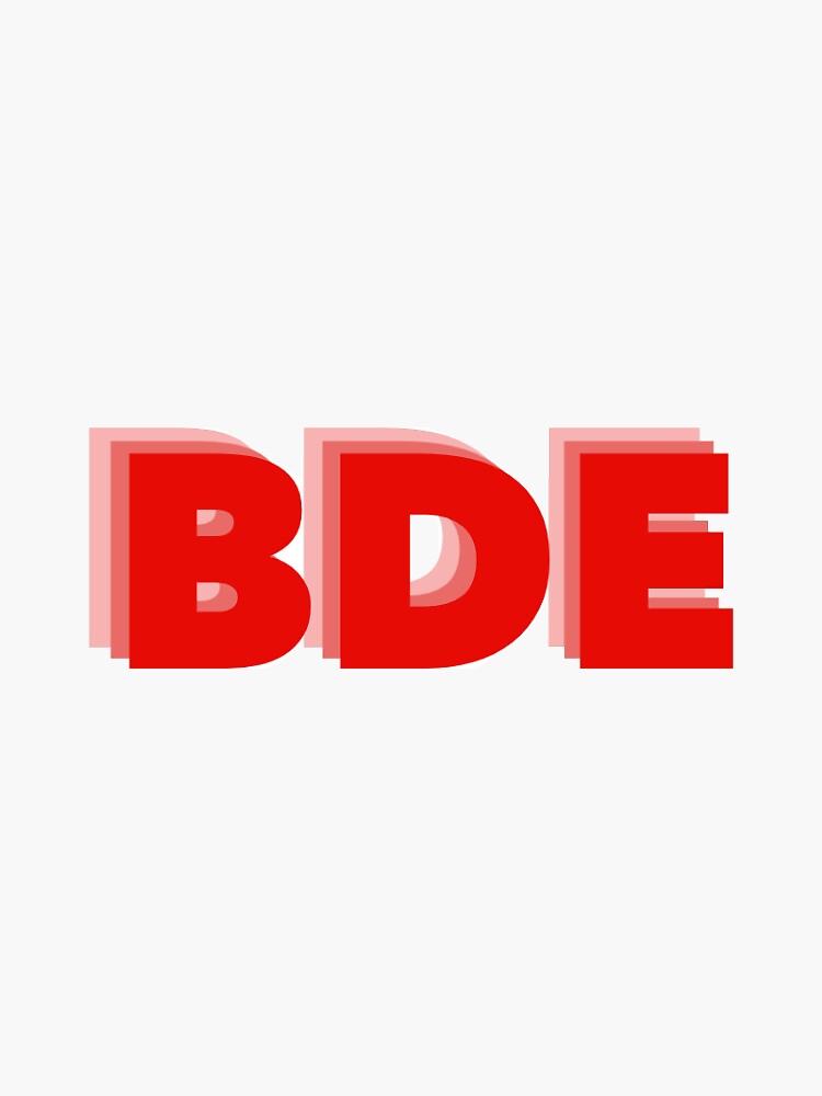 "BDE " Sticker for Sale by meganflandrin | Redbubble