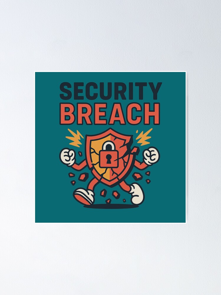 "Security Breach Alert With Cracked Lock Icon" Poster for Sale by ...
