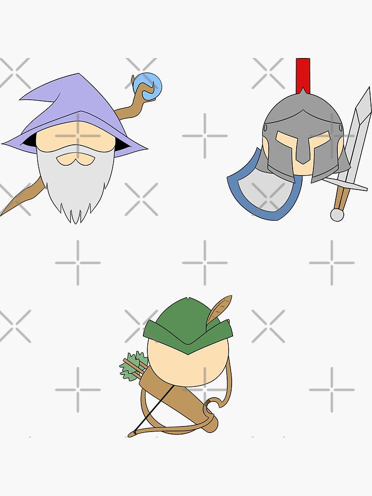 "Wizard Knight Archer" Sticker by Zeeph | Redbubble