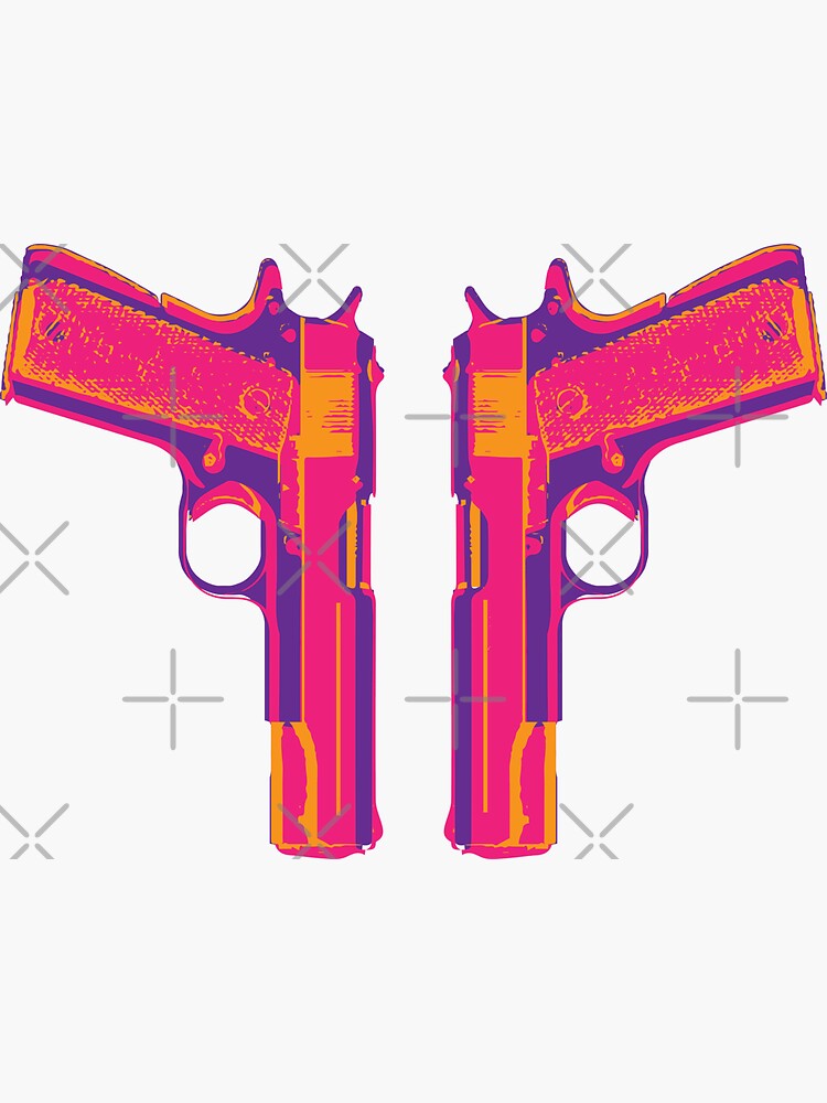 "Neon 1911 (Pistol)" Sticker for Sale by TurtleLip | Redbubble