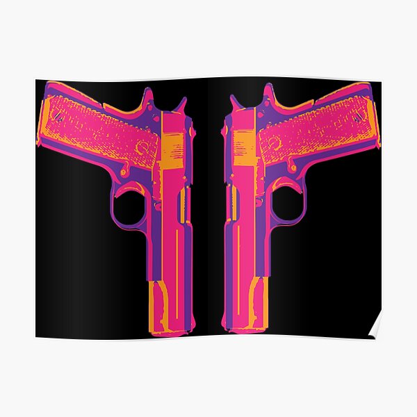 "Neon 1911 (Pistol)" Poster by TurtleLip | Redbubble