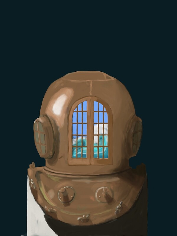 "A wave inside the diver's helmet" by Keshava Shukla | Redbubble