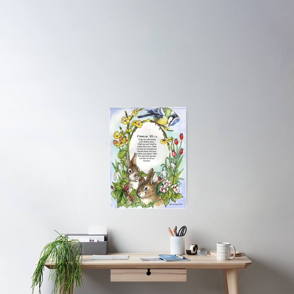  Psalm 51 7 8 Poster For Sale By Morgansartworld Redbubble