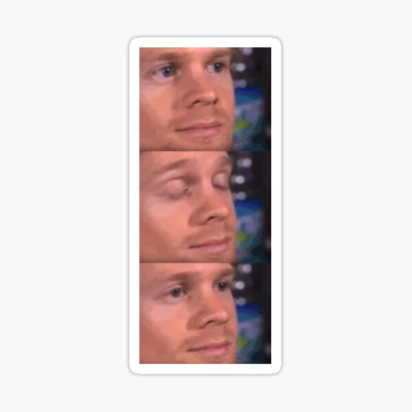 "Drew Scanlon Blinking Reaction Meme" Sticker for Sale by barbz77 ...