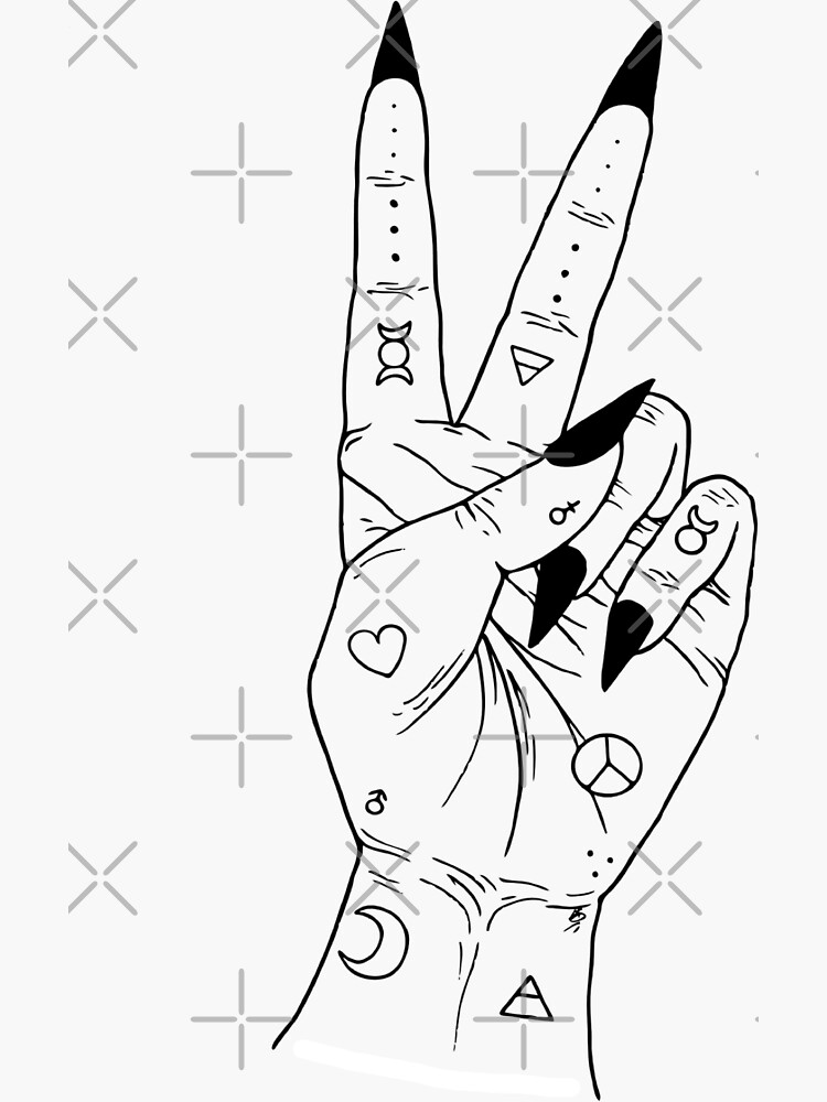 "Punk Peace Hand - Gothic - Anarchy - Illuminati " Sticker for Sale by ...