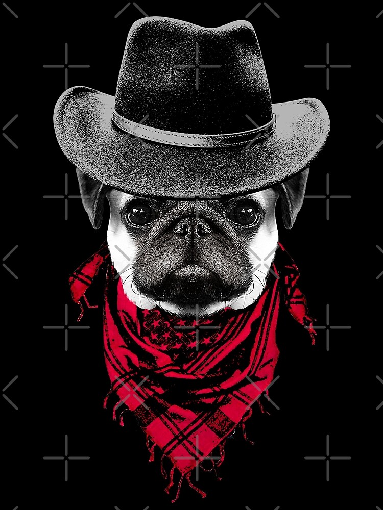 "Cowboy Pug" Art Print by clingcling | Redbubble