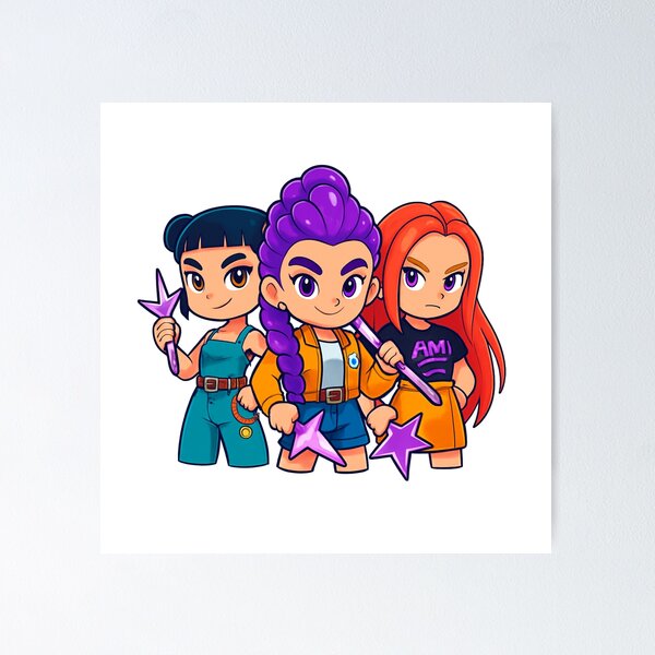 "Kpop Demon Hunters Trio Power Stance" Poster for Sale by nighto-0W ...