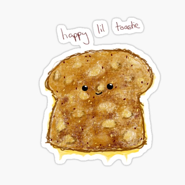 "happy lil toastie" Sticker by ImmyNZ | Redbubble
