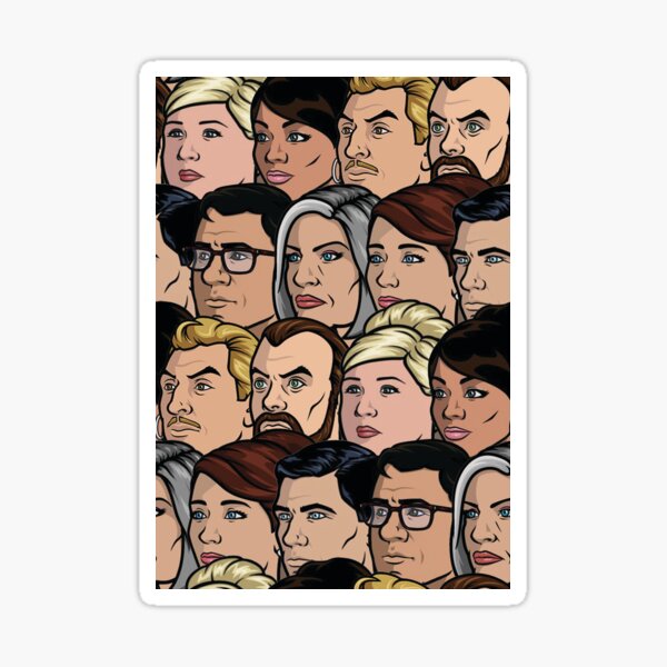 "Archer Characters" Sticker for Sale by Connor Schwinn | Redbubble