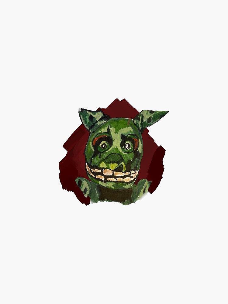 "Springtrap fnaf handmade sticker." Sticker for Sale by TheBrushAura ...