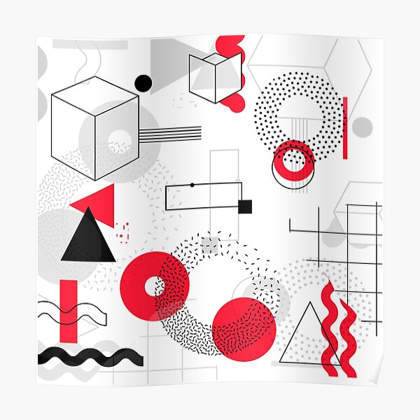 Póster «Constructivismo Líneas Geométricas Rojas» de tobiasfonseca ...