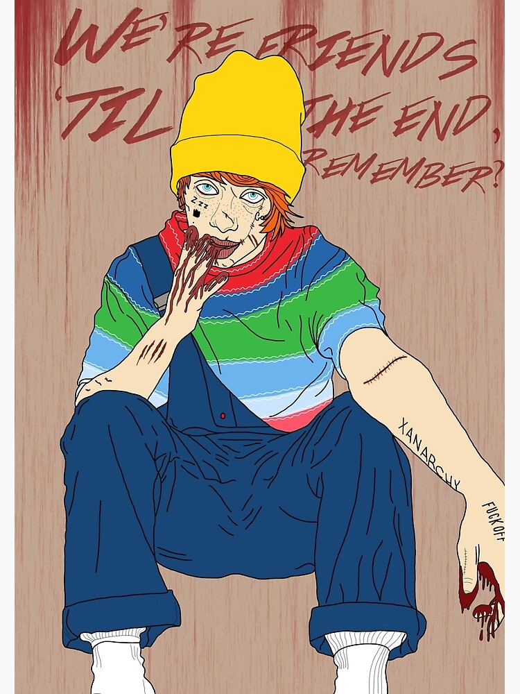 "Lil Xan (Diego) as Chucky drawing" Metal Print for Sale by Bengidraws ...