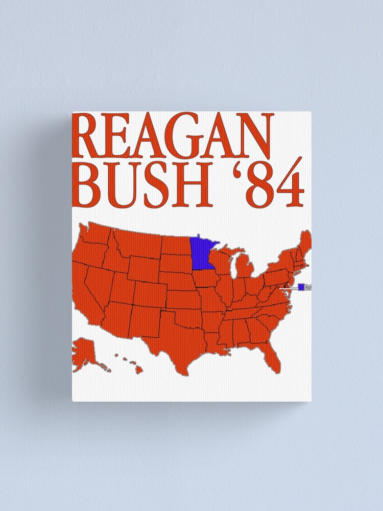 "Reagan Bush '84 Retro Logo Red White Blue Election Map Ronald George ...