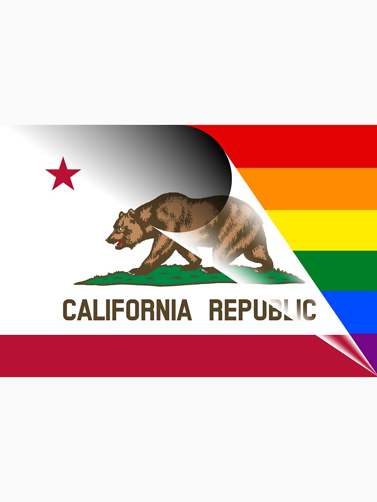 California Flag Lgbtq Pride Rainbow T Shirt By Bigbadbear Redbubble