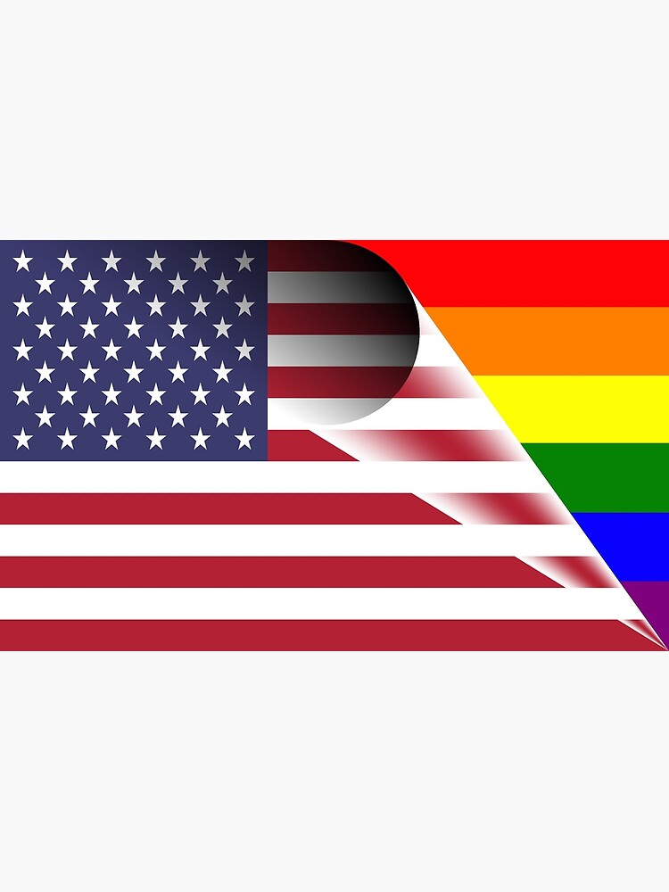"American Flag LGBTQ Pride Rainbow Flag" Photographic Print by ...
