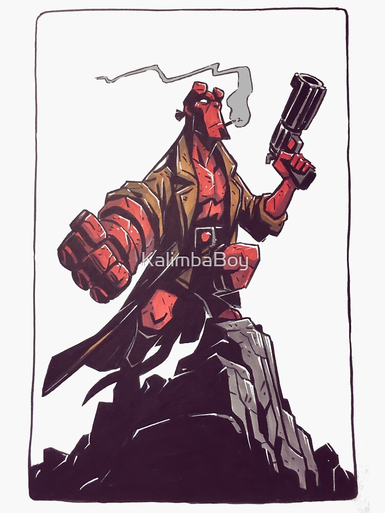 "hellboy portrait" Sticker by KalimbaBoy | Redbubble