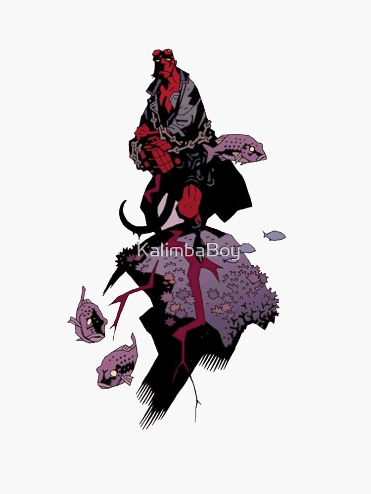 "portrait of hellboy" Sticker for Sale by KalimbaBoy | Redbubble