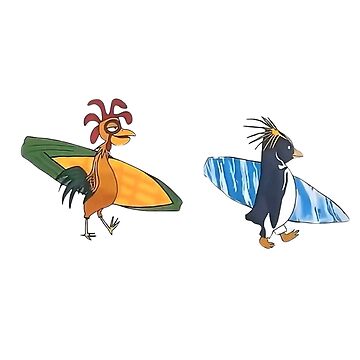 "Surfs up chicken Joe and cody" Sticker for Sale by Briellehanson ...