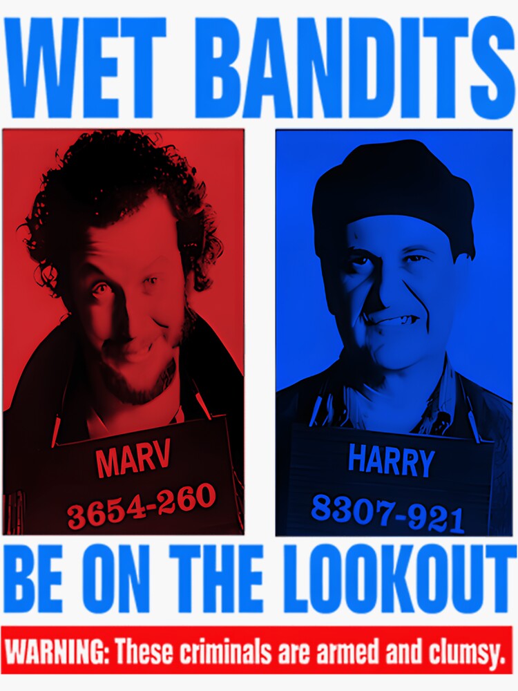 "Wet Bandits Mugshot Funny Christmas" Sticker for Sale by alrbranna ...